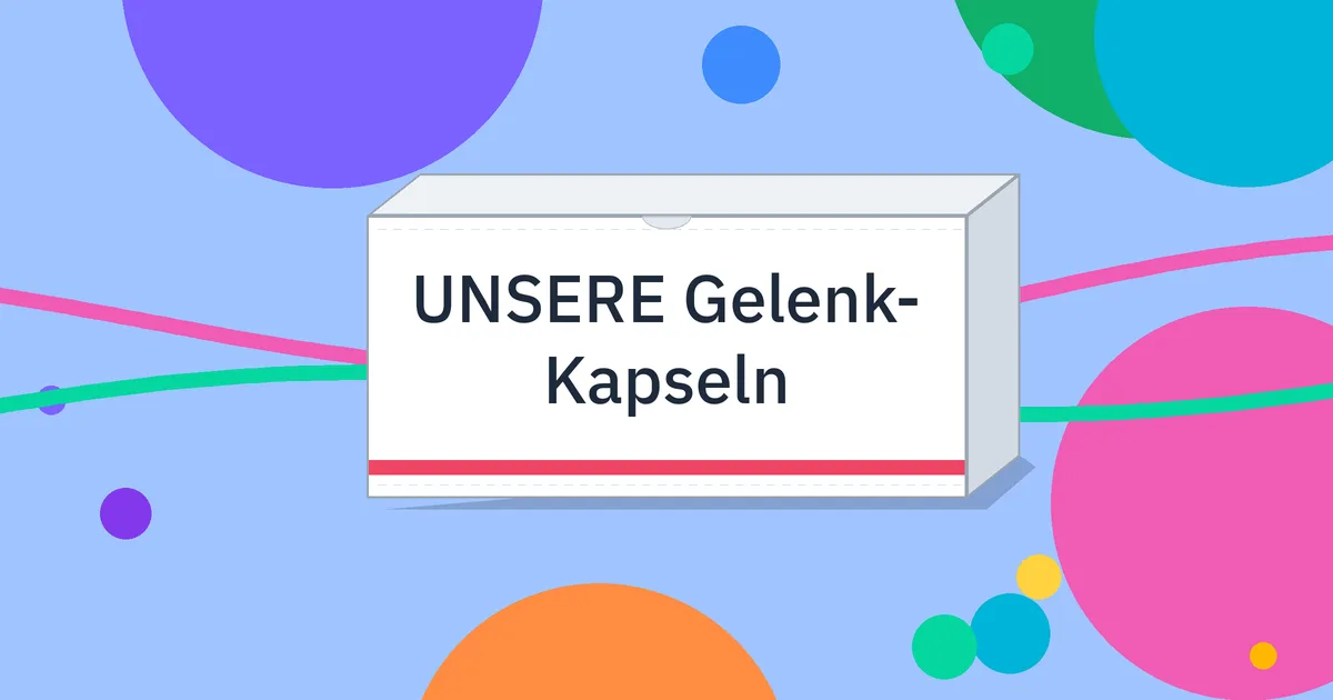 Symbolbild: Packung mit der Aufschrift UNSERE Gelenk-Kapseln (PZN 19397833) – Verfügbarkeit und Bezug in Apotheken in Frankfurt am Main