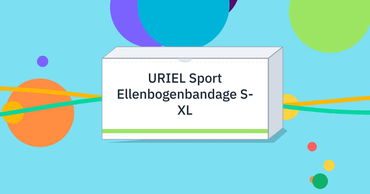 Symbolbild: Packung mit der Aufschrift URIEL Sport Ellenbogenbandage S-XL (PZN 01556490) – Verfügbarkeit und Bezug in Apotheken in Frankfurt am Main