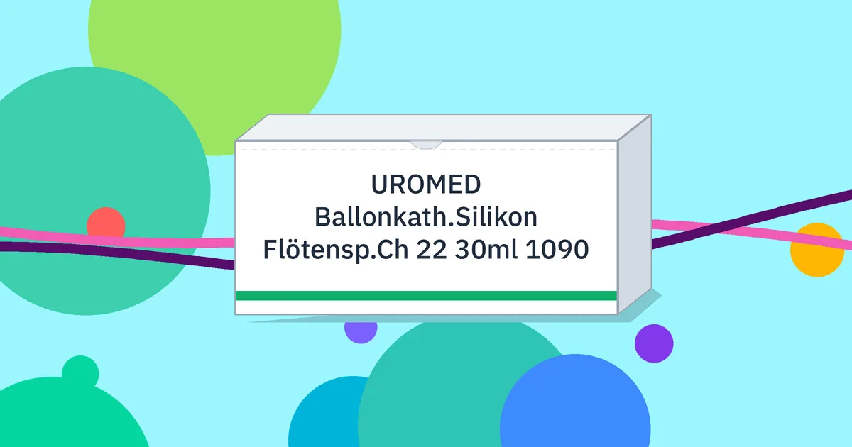 Symbolbild: Packung mit der Aufschrift UROMED Ballonkath.Silikon Flötensp.Ch 22 30ml 1090 (PZN 03280655) – Verfügbarkeit und Bezug in Apotheken in Frankfurt am Main