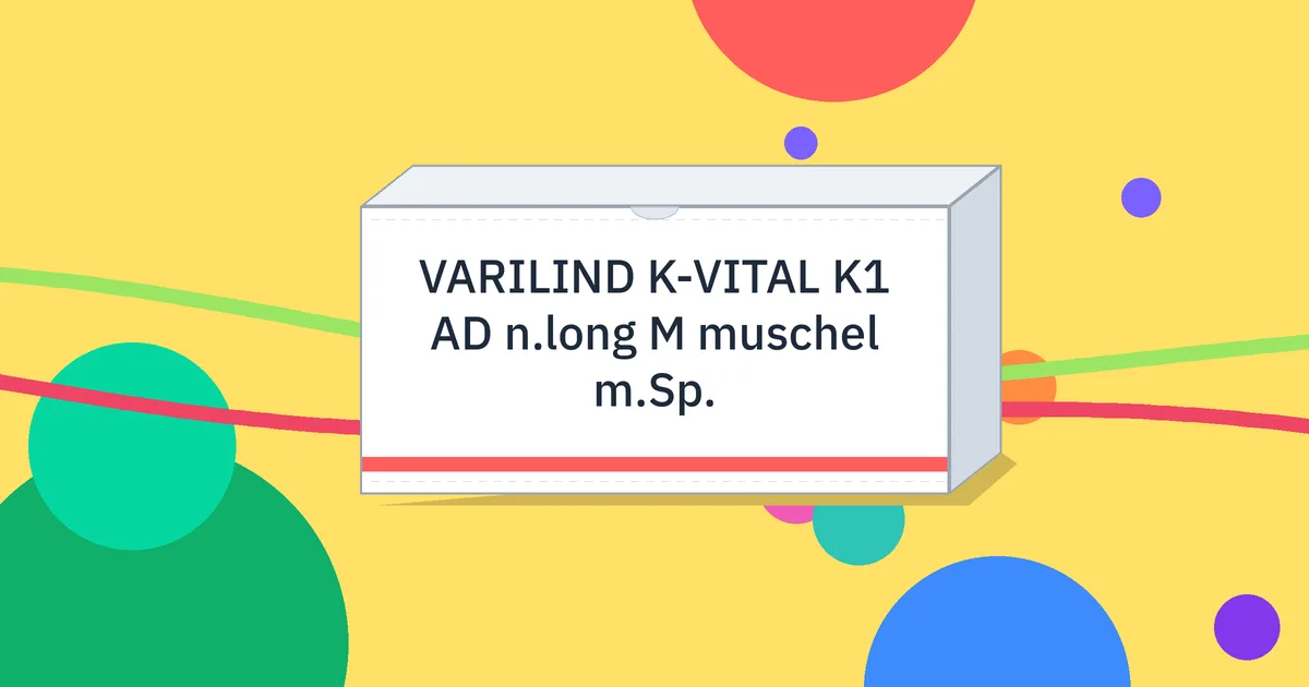Symbolbild: Packung mit der Aufschrift VARILIND K-VITAL K1 AD n.long M muschel m.Sp. (PZN 20567039) – Verfügbarkeit und Bezug in Apotheken in Frankfurt am Main