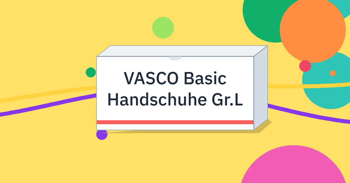 Symbolbild: Packung mit der Aufschrift VASCO Basic Handschuhe Gr.L (PZN 01387679) – Verfügbarkeit und Bezug in Apotheken in Frankfurt am Main