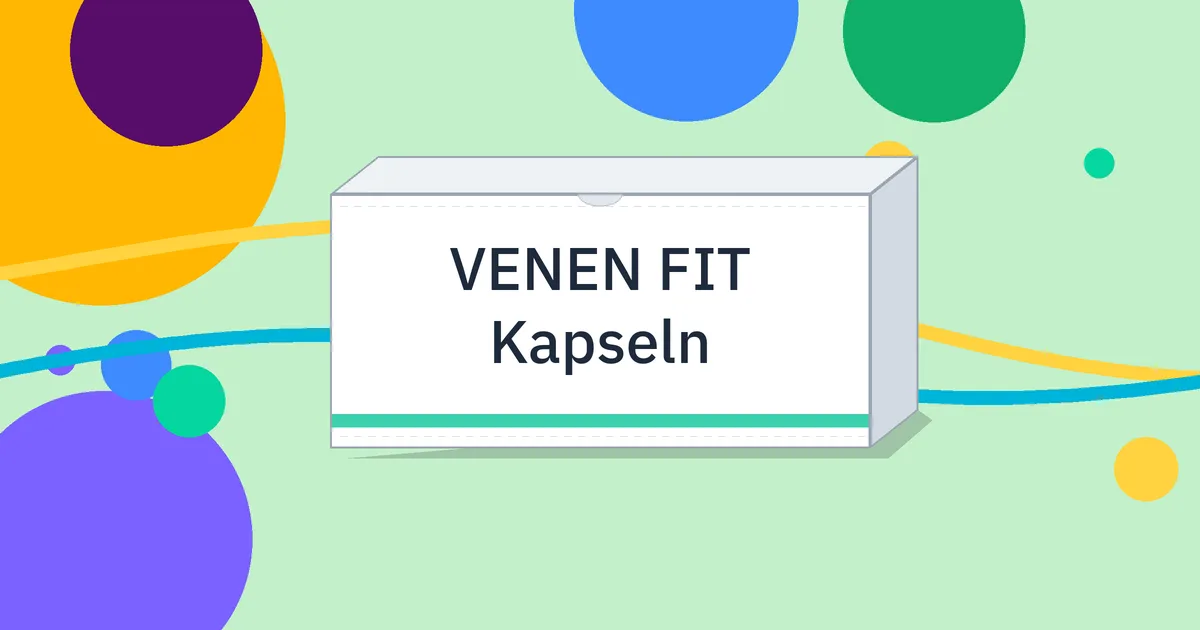 Symbolbild: Packung mit der Aufschrift VENEN FIT Kapseln (PZN 11081504) – Verfügbarkeit und Bezug in Apotheken in Frankfurt am Main