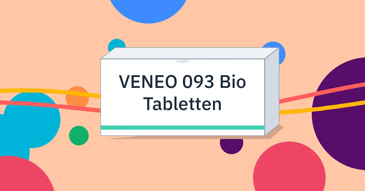Symbolbild: Packung mit der Aufschrift VENEO 093 Bio Tabletten (PZN 19636700) – Verfügbarkeit und Bezug in Apotheken in Frankfurt am Main