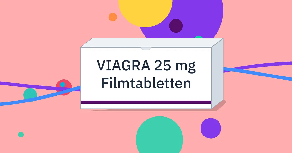 Symbolbild: Packung mit der Aufschrift VIAGRA 25 mg Filmtabletten (PZN 06785255) – Verfügbarkeit und Bezug in Apotheken in Frankfurt am Main