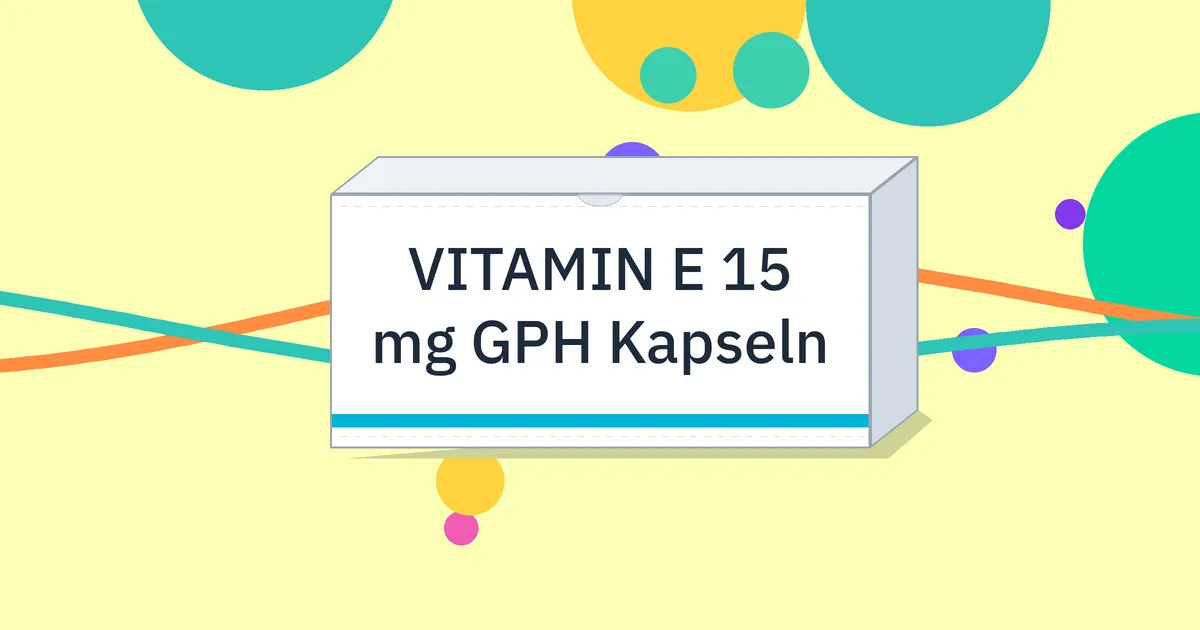 Symbolbild: Packung mit der Aufschrift VITAMIN E 15 mg GPH Kapseln (PZN 06923591) – Verfügbarkeit und Bezug in Apotheken in Frankfurt am Main