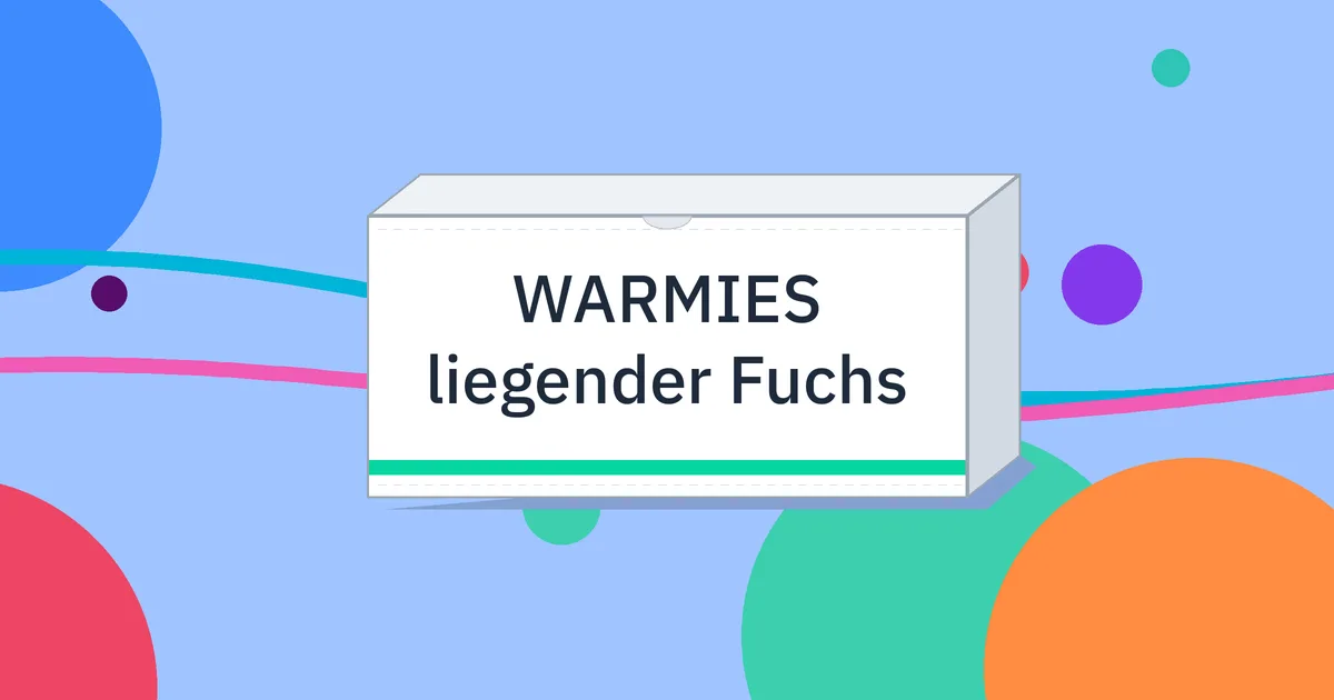 Symbolbild: Packung mit der Aufschrift WARMIES liegender Fuchs (PZN 17852374) – Verfügbarkeit und Bezug in Apotheken in Frankfurt am Main