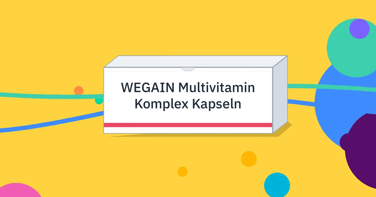 Symbolbild: Packung mit der Aufschrift WEGAIN Multivitamin Komplex Kapseln (PZN 20721026) – Verfügbarkeit und Bezug in Apotheken in Frankfurt am Main
