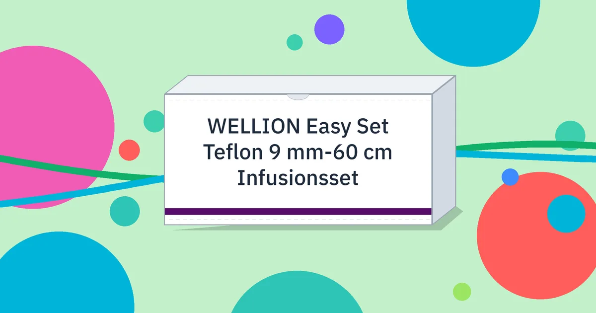 Symbolbild: Packung mit der Aufschrift WELLION Easy Set Teflon 9 mm-60 cm Infusionsset (PZN 16330018) – Verfügbarkeit und Bezug in Apotheken in Frankfurt am Main