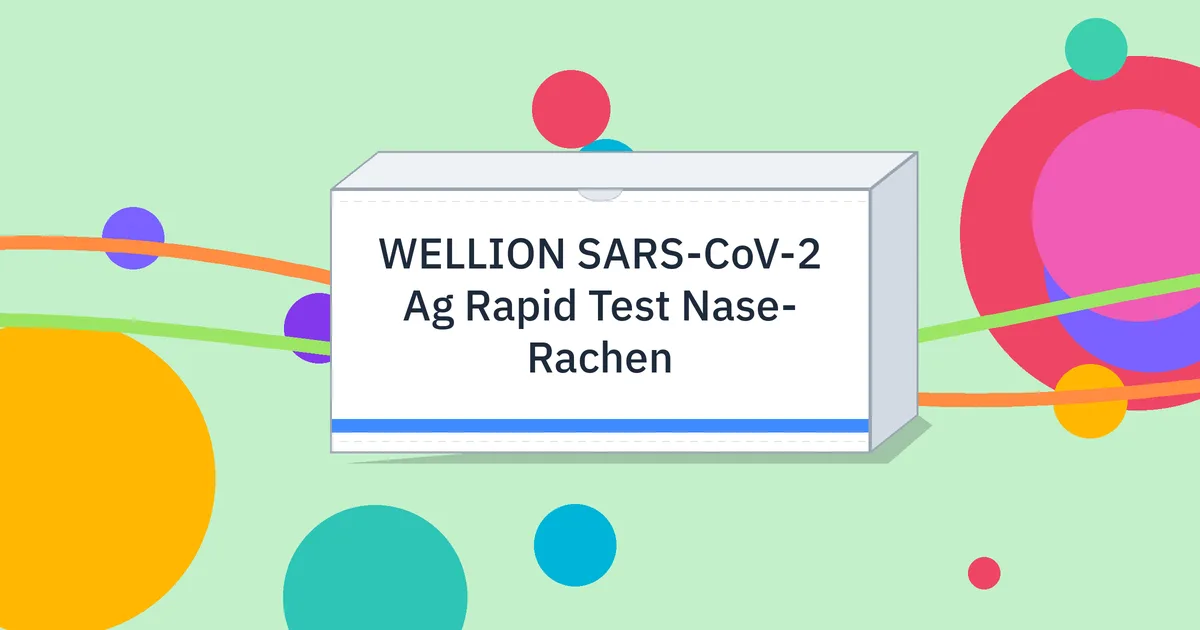 Symbolbild: Packung mit der Aufschrift WELLION SARS-CoV-2 Ag Rapid Test Nase-Rachen (PZN 17169306) – Verfügbarkeit und Bezug in Apotheken in Frankfurt am Main