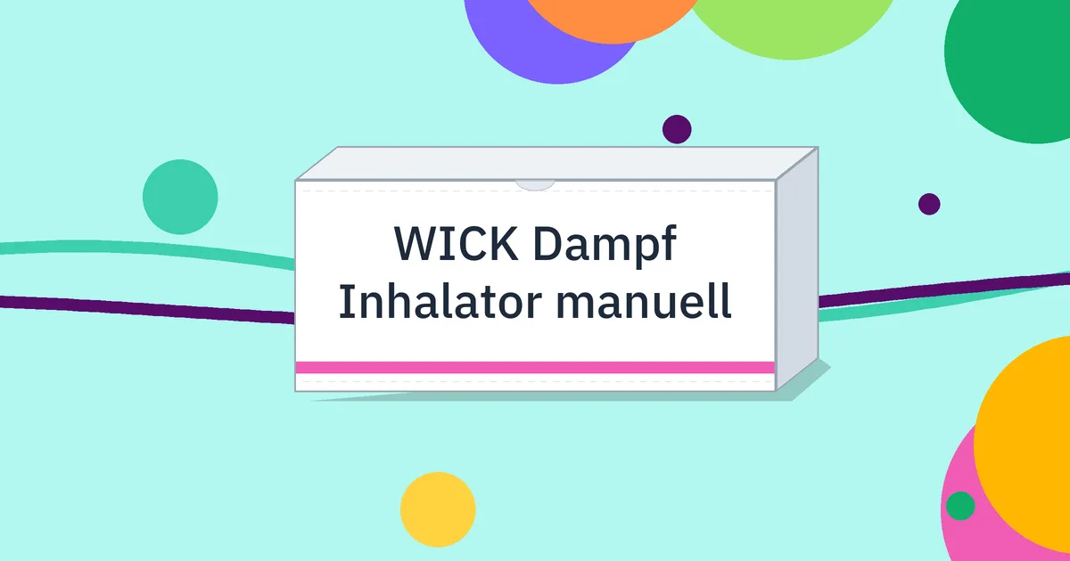 Symbolbild: Packung mit der Aufschrift WICK Dampf Inhalator manuell (PZN 07638935) – Verfügbarkeit und Bezug in Apotheken in Frankfurt am Main