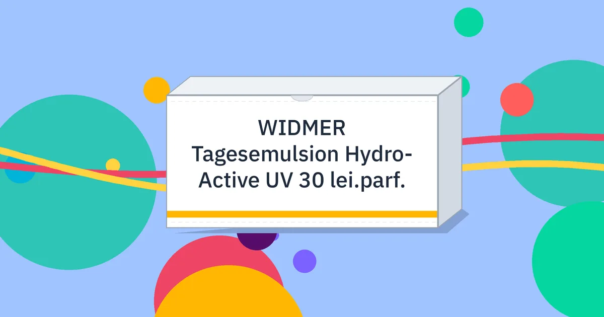 Symbolbild: Packung mit der Aufschrift WIDMER Tagesemulsion Hydro-Active UV 30 lei.parf. (PZN 16934911) – Verfügbarkeit und Bezug in Apotheken in Frankfurt am Main