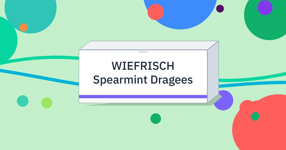 Symbolbild: Packung mit der Aufschrift WIEFRISCH Spearmint Dragees (PZN 00344828) – Verfügbarkeit und Bezug in Apotheken in Frankfurt am Main