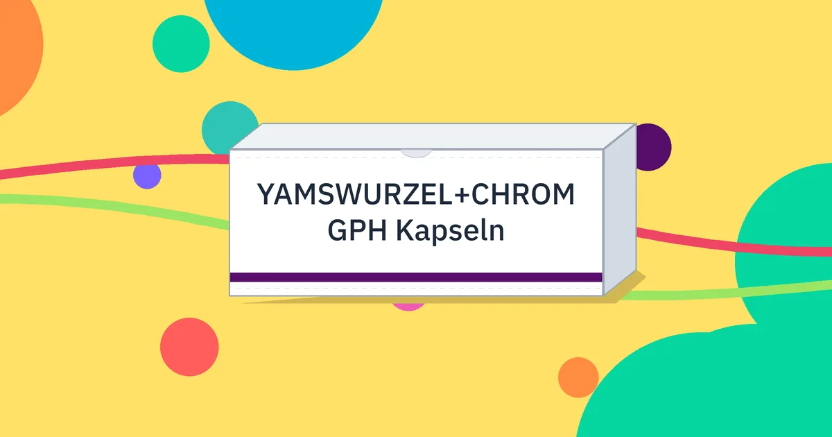 Symbolbild: Packung mit der Aufschrift YAMSWURZEL+CHROM GPH Kapseln (PZN 04131704) – Verfügbarkeit und Bezug in Apotheken in Frankfurt am Main