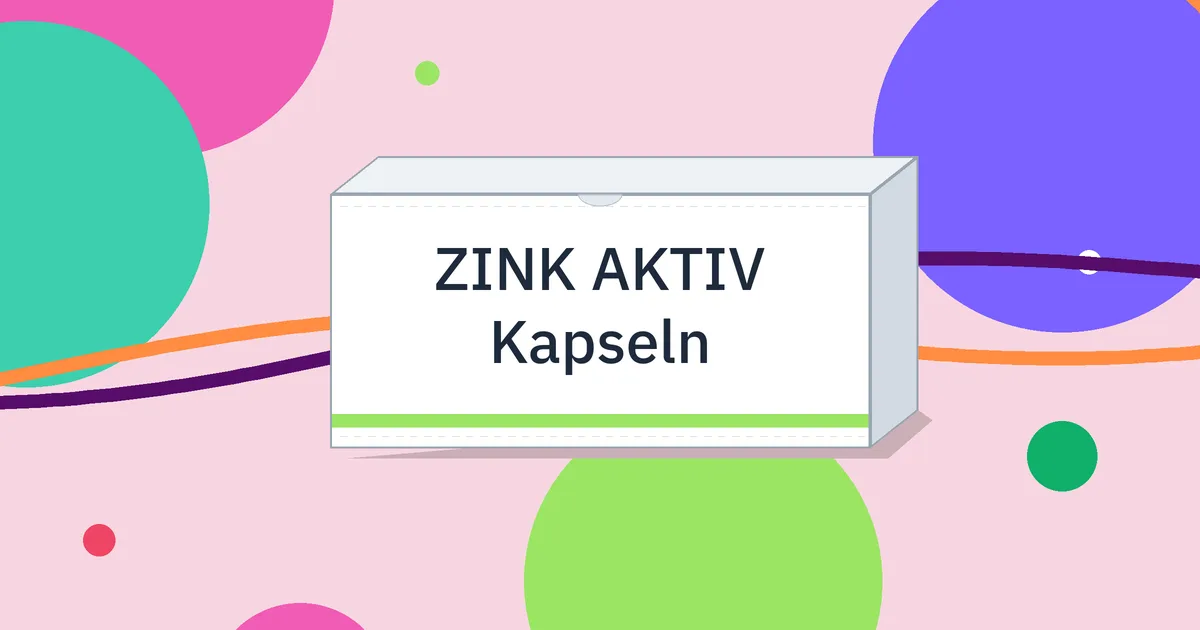 Symbolbild: Packung mit der Aufschrift ZINK AKTIV Kapseln (PZN 11037816) – Verfügbarkeit und Bezug in Apotheken in Frankfurt am Main