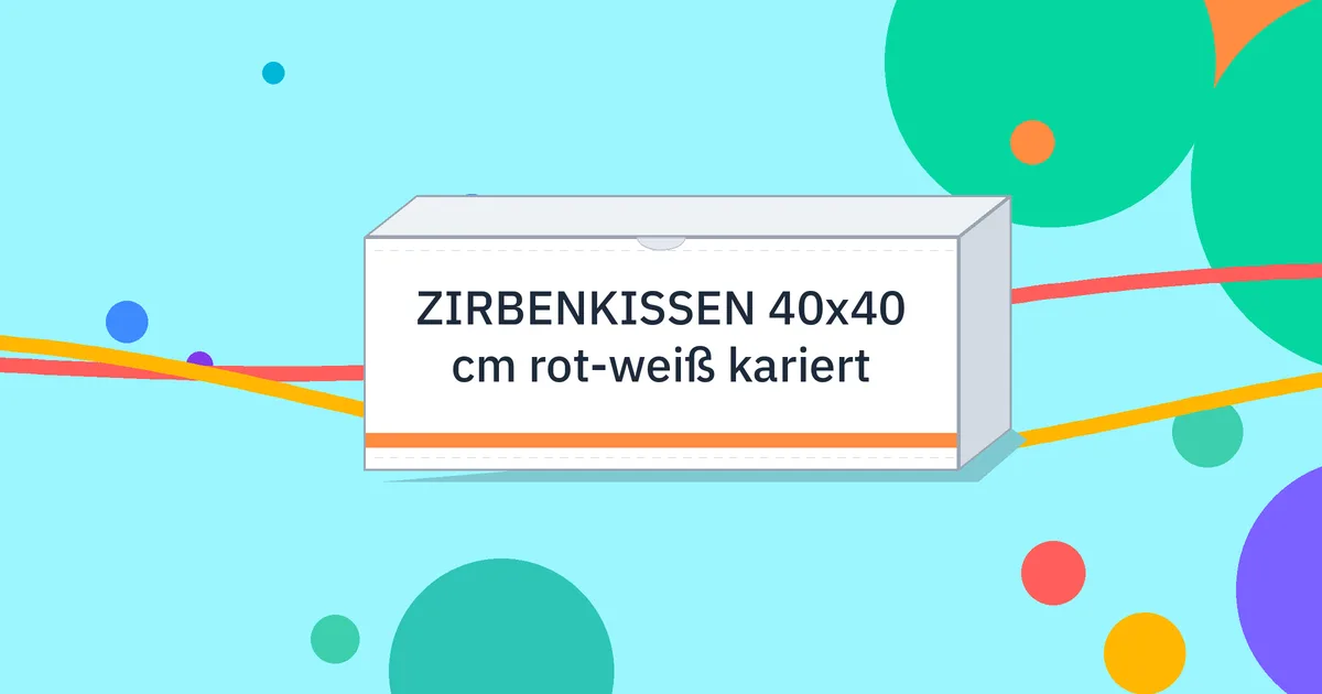 Symbolbild: Packung mit der Aufschrift ZIRBENKISSEN 40x40 cm rot-weiß kariert (PZN 16607454) – Verfügbarkeit und Bezug in Apotheken in Frankfurt am Main