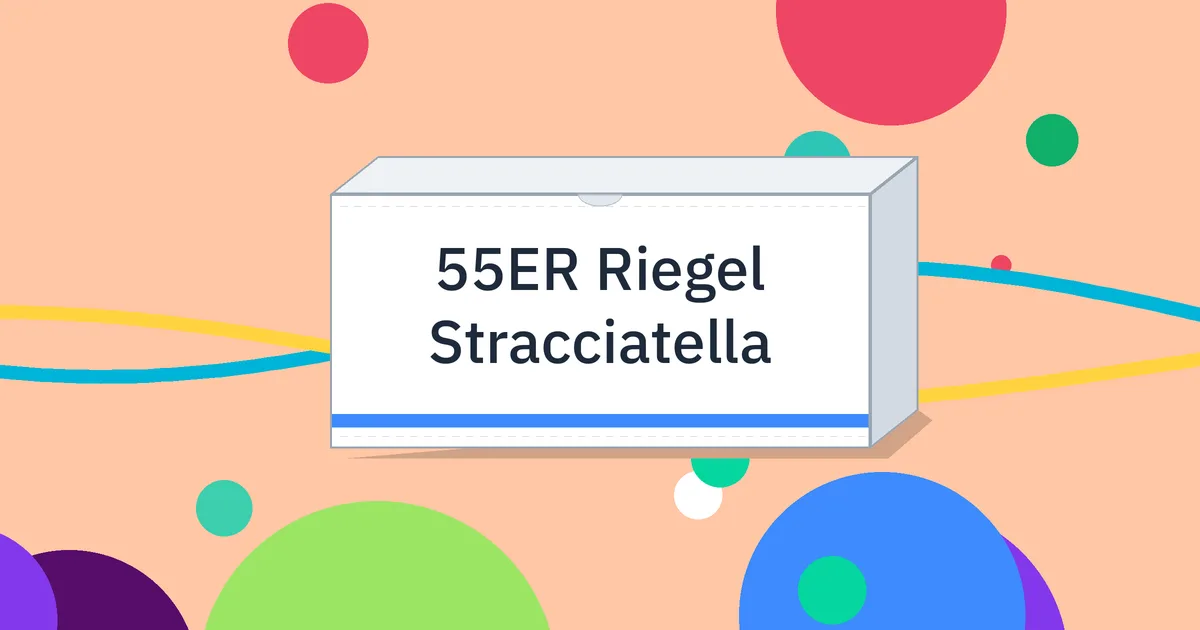Symbolbild: Packung mit der Aufschrift 55ER Riegel Stracciatella (PZN 10732431) – Verfügbarkeit und Bezug in Apotheken in Frankfurt am Main