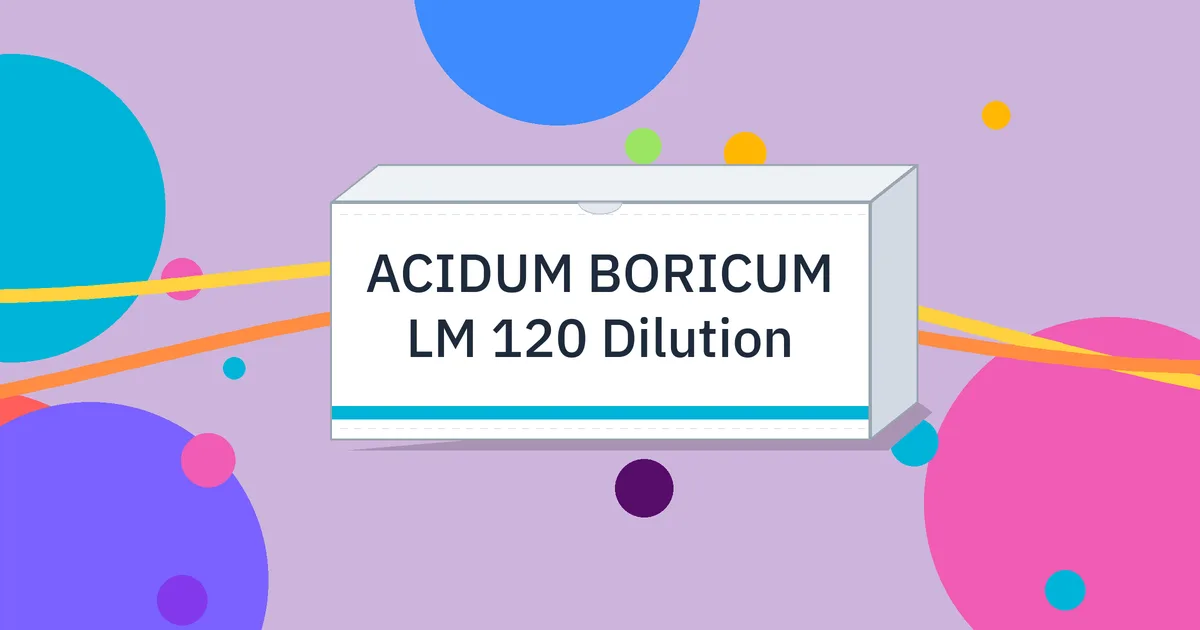 Symbolbild: Packung mit der Aufschrift ACIDUM BORICUM LM 120 Dilution (PZN 13270327) – Verfügbarkeit und Bezug in Apotheken in Frankfurt am Main