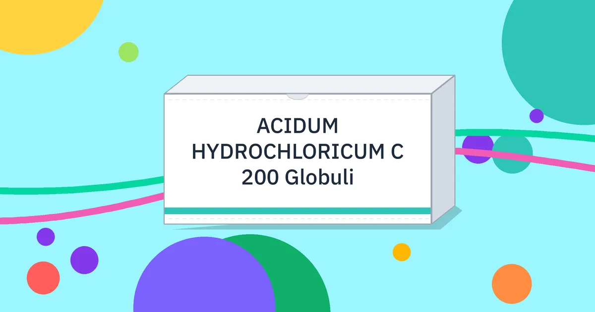 Symbolbild: Packung mit der Aufschrift ACIDUM HYDROCHLORICUM C 200 Globuli (PZN 04200687) – Verfügbarkeit und Bezug in Apotheken in Frankfurt am Main