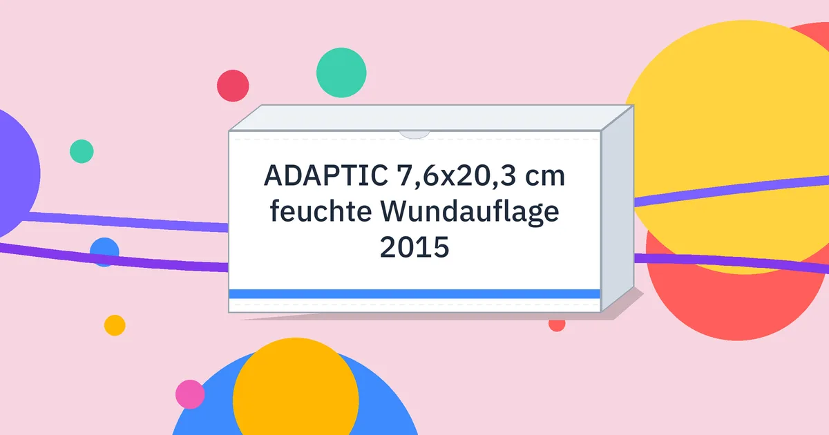 Symbolbild: Packung mit der Aufschrift ADAPTIC 7,6x20,3 cm feuchte Wundauflage 2015 (PZN 02252562) – Verfügbarkeit und Bezug in Apotheken in Frankfurt am Main