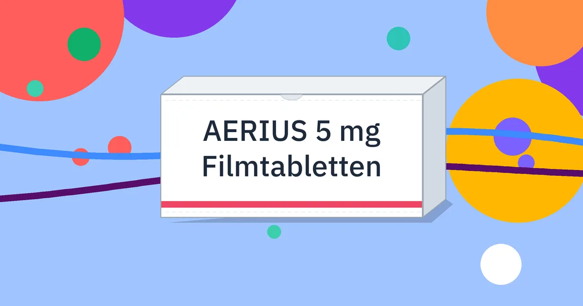 Symbolbild: Packung mit der Aufschrift AERIUS 5 mg Filmtabletten (PZN 04034154) – Verfügbarkeit und Bezug in Apotheken in Frankfurt am Main