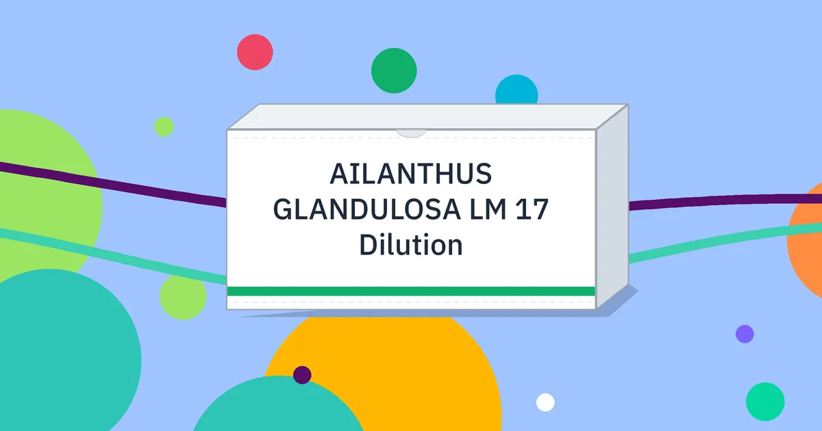 Symbolbild: Packung mit der Aufschrift AILANTHUS GLANDULOSA LM 17 Dilution (PZN 13307906) – Verfügbarkeit und Bezug in Apotheken in Frankfurt am Main