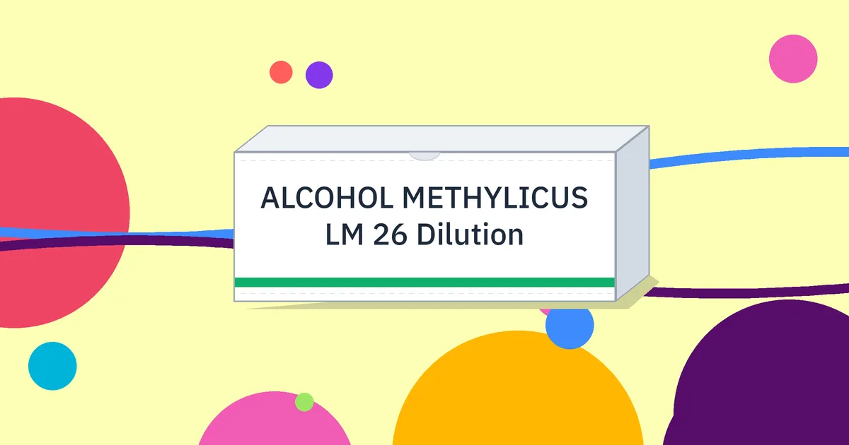 Symbolbild: Packung mit der Aufschrift ALCOHOL METHYLICUS LM 26 Dilution (PZN 13309383) – Verfügbarkeit und Bezug in Apotheken in Frankfurt am Main