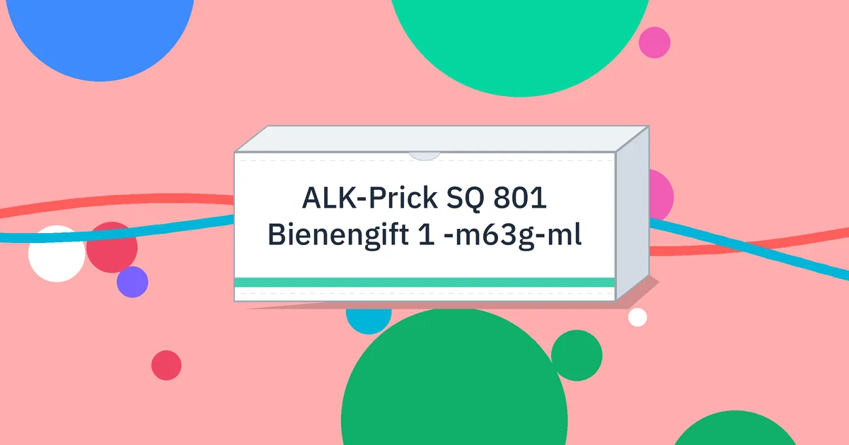 Symbolbild: Packung mit der Aufschrift ALK-Prick SQ 801 Bienengift 1 -m63g-ml (PZN 02531003) – Verfügbarkeit und Bezug in Apotheken in Frankfurt am Main
