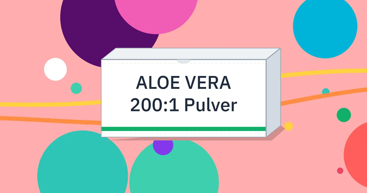 Symbolbild: Packung mit der Aufschrift ALOE VERA 200:1 Pulver (PZN 02858945) – Verfügbarkeit und Bezug in Apotheken in Frankfurt am Main