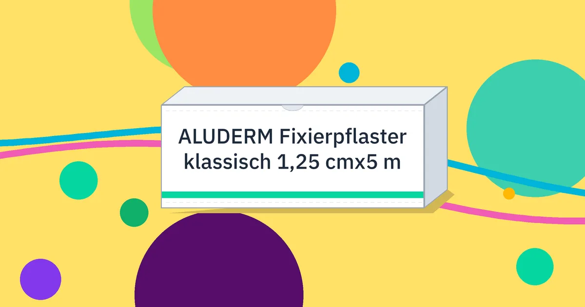 Symbolbild: Packung mit der Aufschrift ALUDERM Fixierpflaster klassisch 1,25 cmx5 m (PZN 19455418) – Verfügbarkeit und Bezug in Apotheken in Frankfurt am Main