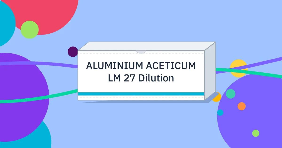 Symbolbild: Packung mit der Aufschrift ALUMINIUM ACETICUM LM 27 Dilution (PZN 13316408) – Verfügbarkeit und Bezug in Apotheken in Frankfurt am Main
