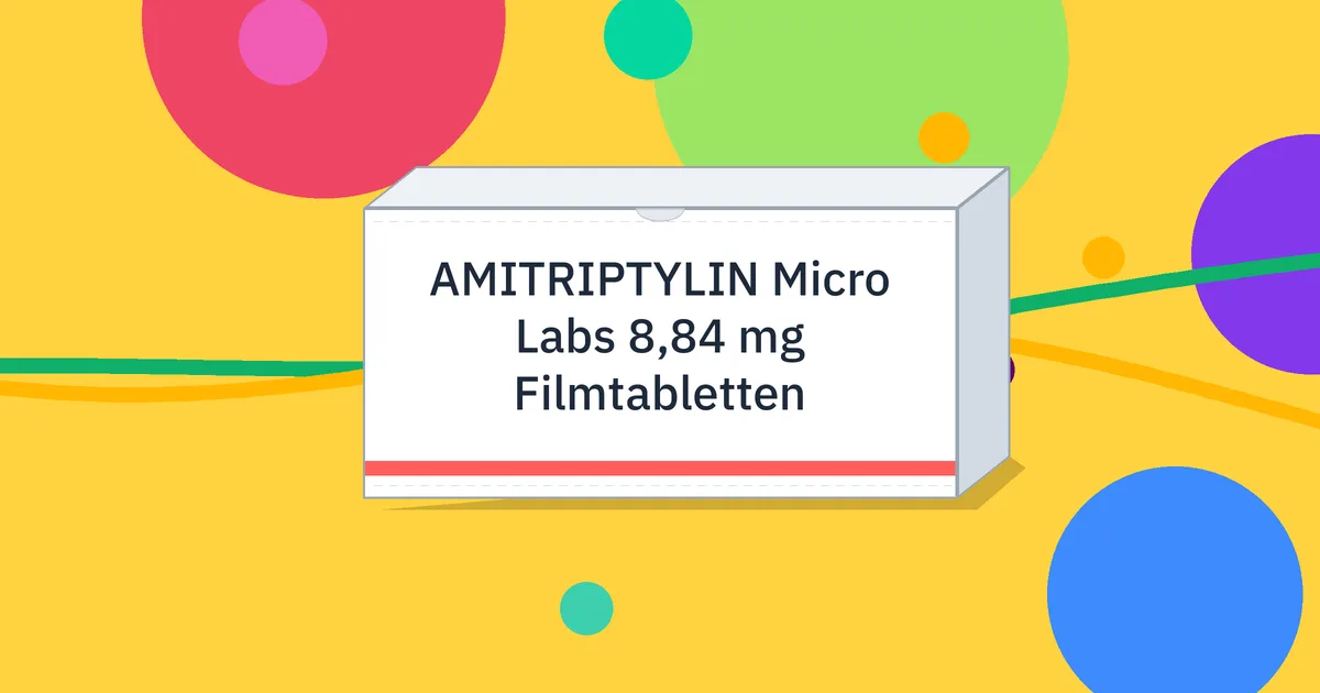 Symbolbild: Packung mit der Aufschrift AMITRIPTYLIN Micro Labs 8,84 mg Filmtabletten (PZN 16531811) – Verfügbarkeit und Bezug in Apotheken in Frankfurt am Main