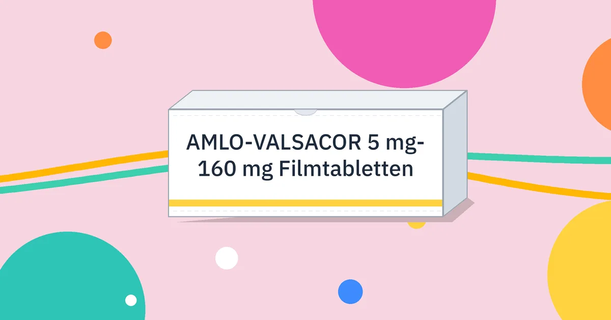 Symbolbild: Packung mit der Aufschrift AMLO-VALSACOR 5 mg-160 mg Filmtabletten (PZN 18213162) – Verfügbarkeit und Bezug in Apotheken in Frankfurt am Main
