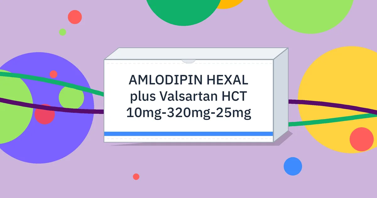 Symbolbild: Packung mit der Aufschrift AMLODIPIN HEXAL plus Valsartan HCT 10mg-320mg-25mg (PZN 15824770) – Verfügbarkeit und Bezug in Apotheken in Frankfurt am Main