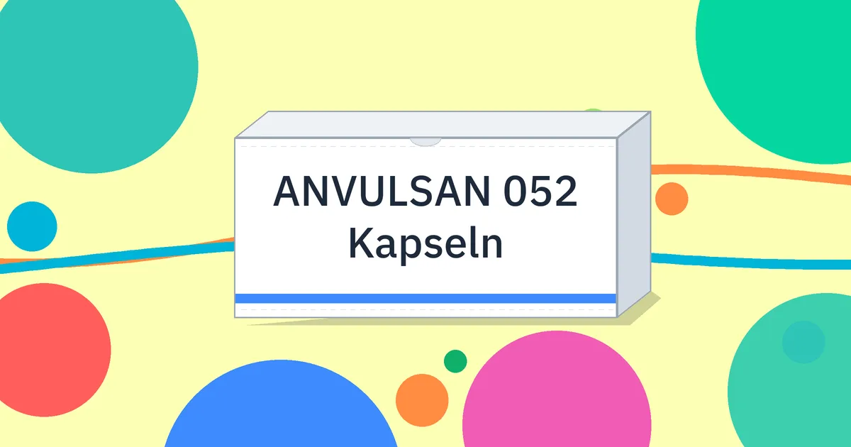 Symbolbild: Packung mit der Aufschrift ANVULSAN 052 Kapseln (PZN 19202887) – Verfügbarkeit und Bezug in Apotheken in Frankfurt am Main