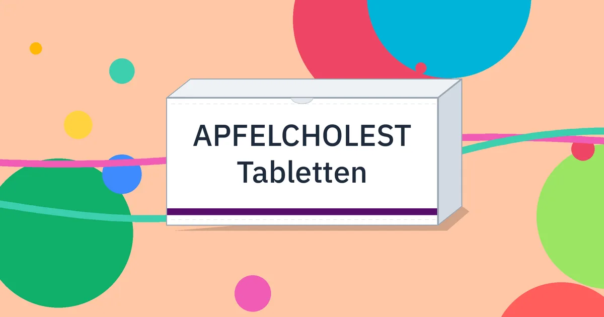 Symbolbild: Packung mit der Aufschrift APFELCHOLEST Tabletten (PZN 14294637) – Verfügbarkeit und Bezug in Apotheken in Frankfurt am Main