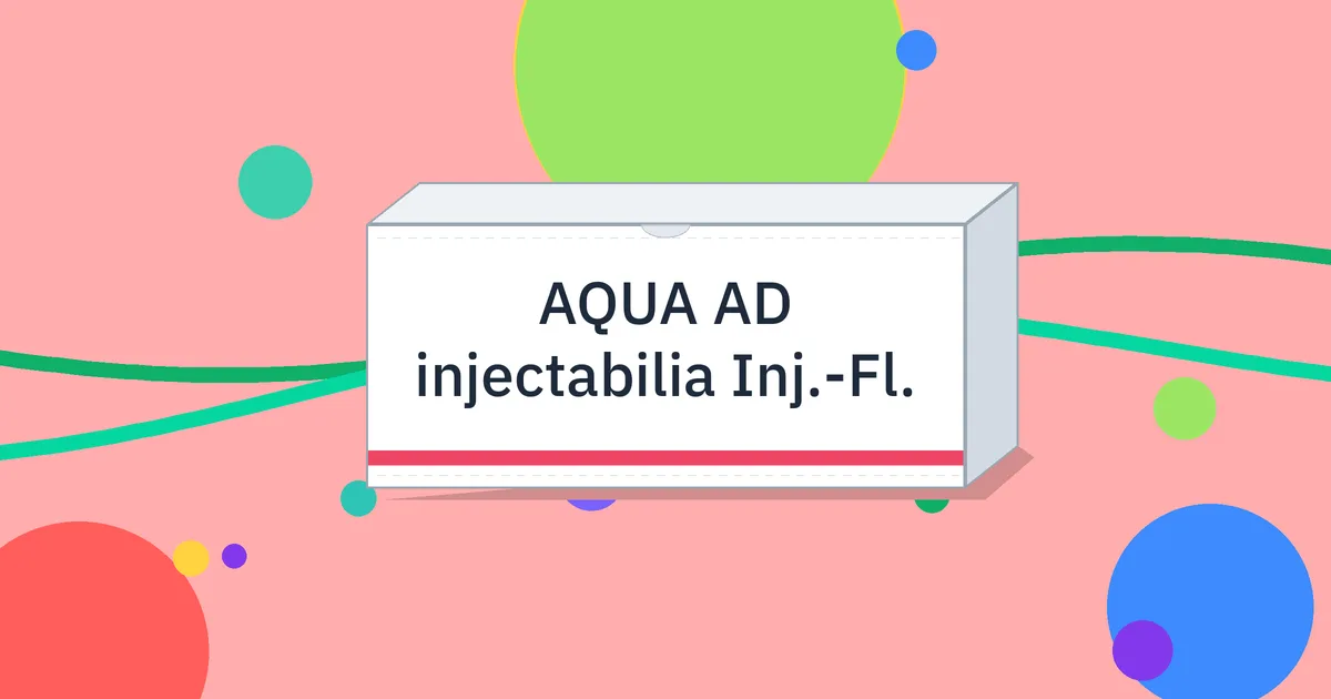 Symbolbild: Packung mit der Aufschrift AQUA AD injectabilia Inj.-Fl. (PZN 01957102) – Verfügbarkeit und Bezug in Apotheken in Frankfurt am Main