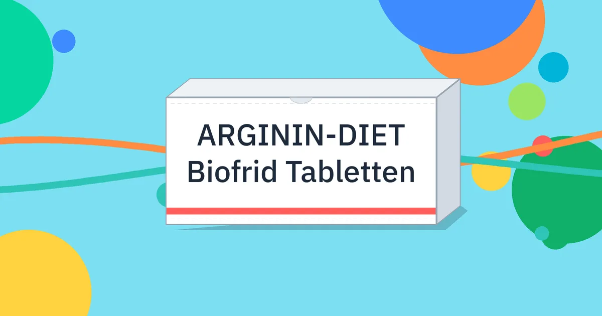 Symbolbild: Packung mit der Aufschrift ARGININ-DIET Biofrid Tabletten (PZN 00877602) – Verfügbarkeit und Bezug in Apotheken in Frankfurt am Main