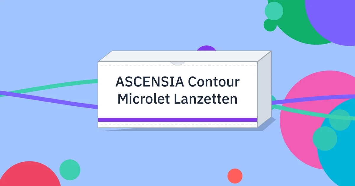 Symbolbild: Packung mit der Aufschrift ASCENSIA Contour Microlet Lanzetten (PZN 05977372) – Verfügbarkeit und Bezug in Apotheken in Frankfurt am Main
