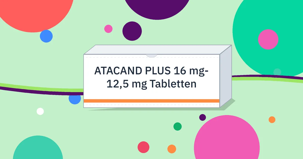 Symbolbild: Packung mit der Aufschrift ATACAND PLUS 16 mg-12,5 mg Tabletten (PZN 18364530) – Verfügbarkeit und Bezug in Apotheken in Frankfurt am Main