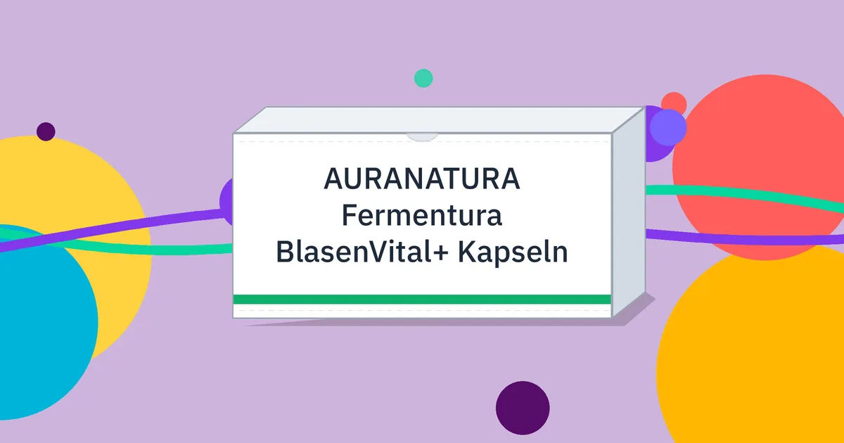Symbolbild: Packung mit der Aufschrift AURANATURA Fermentura BlasenVital+ Kapseln (PZN 20546988) – Verfügbarkeit und Bezug in Apotheken in Frankfurt am Main
