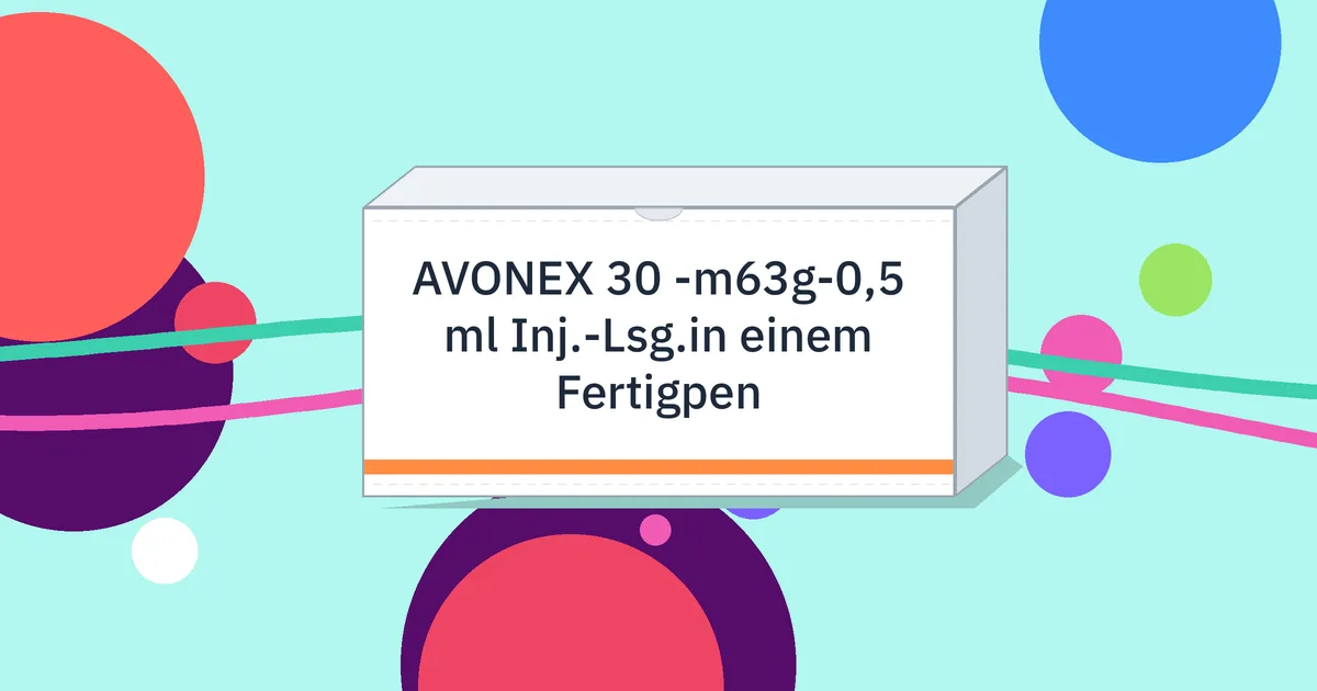 Symbolbild: Packung mit der Aufschrift AVONEX 30 -m63g-0,5 ml Inj.-Lsg.in einem Fertigpen (PZN 01312670) – Verfügbarkeit und Bezug in Apotheken in Frankfurt am Main