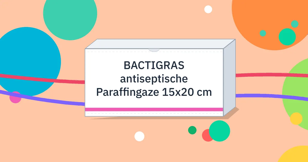 Symbolbild: Packung mit der Aufschrift BACTIGRAS antiseptische Paraffingaze 15x20 cm (PZN 19647017) – Verfügbarkeit und Bezug in Apotheken in Frankfurt am Main