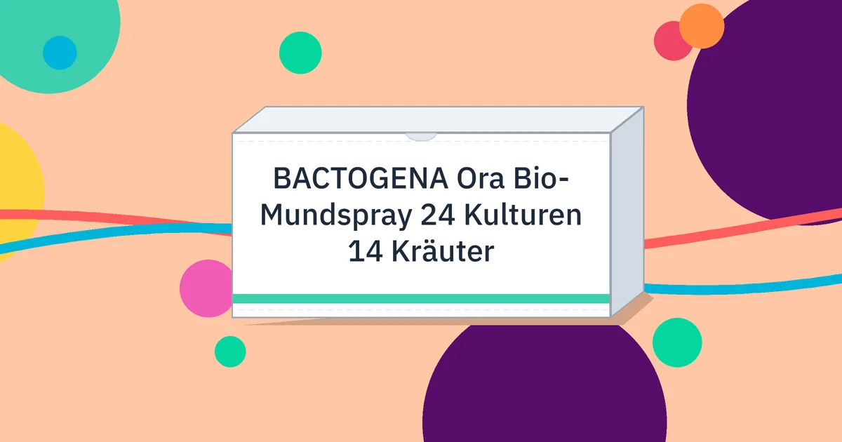 Symbolbild: Packung mit der Aufschrift BACTOGENA Ora Bio-Mundspray 24 Kulturen 14 Kräuter (PZN 20598494) – Verfügbarkeit und Bezug in Apotheken in Frankfurt am Main