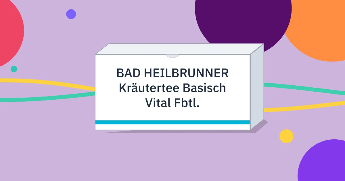 Symbolbild: Packung mit der Aufschrift BAD HEILBRUNNER Kräutertee Basisch Vital Fbtl. (PZN 10001638) – Verfügbarkeit und Bezug in Apotheken in Frankfurt am Main