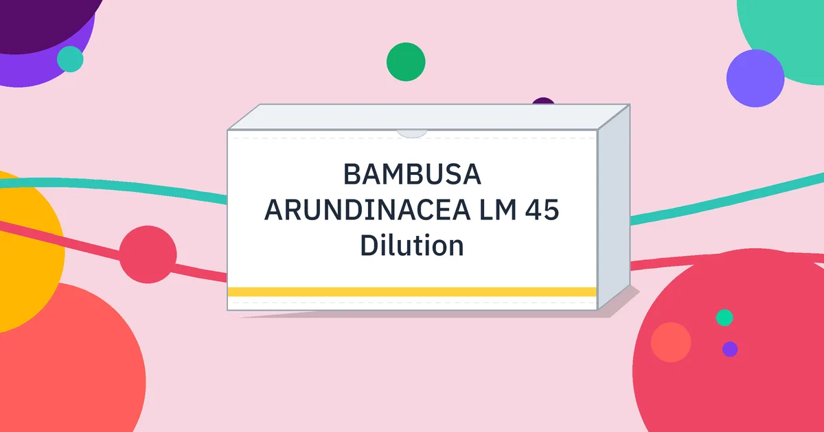 Symbolbild: Packung mit der Aufschrift BAMBUSA ARUNDINACEA LM 45 Dilution (PZN 12787850) – Verfügbarkeit und Bezug in Apotheken in Frankfurt am Main