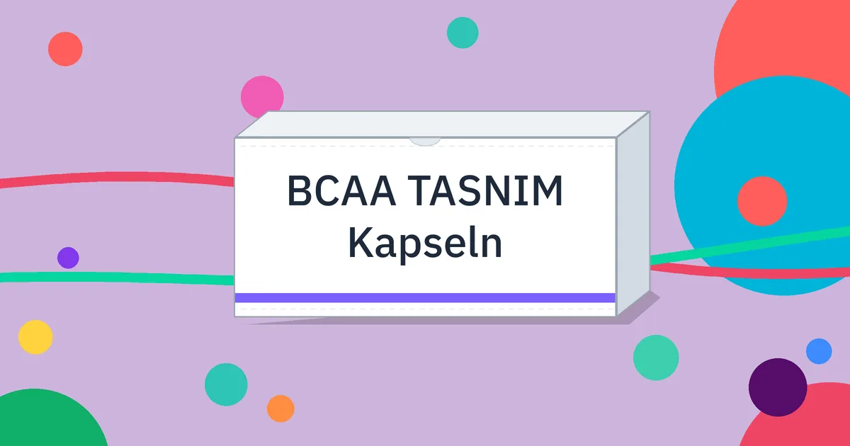 Symbolbild: Packung mit der Aufschrift BCAA TASNIM Kapseln (PZN 12450406) – Verfügbarkeit und Bezug in Apotheken in Frankfurt am Main