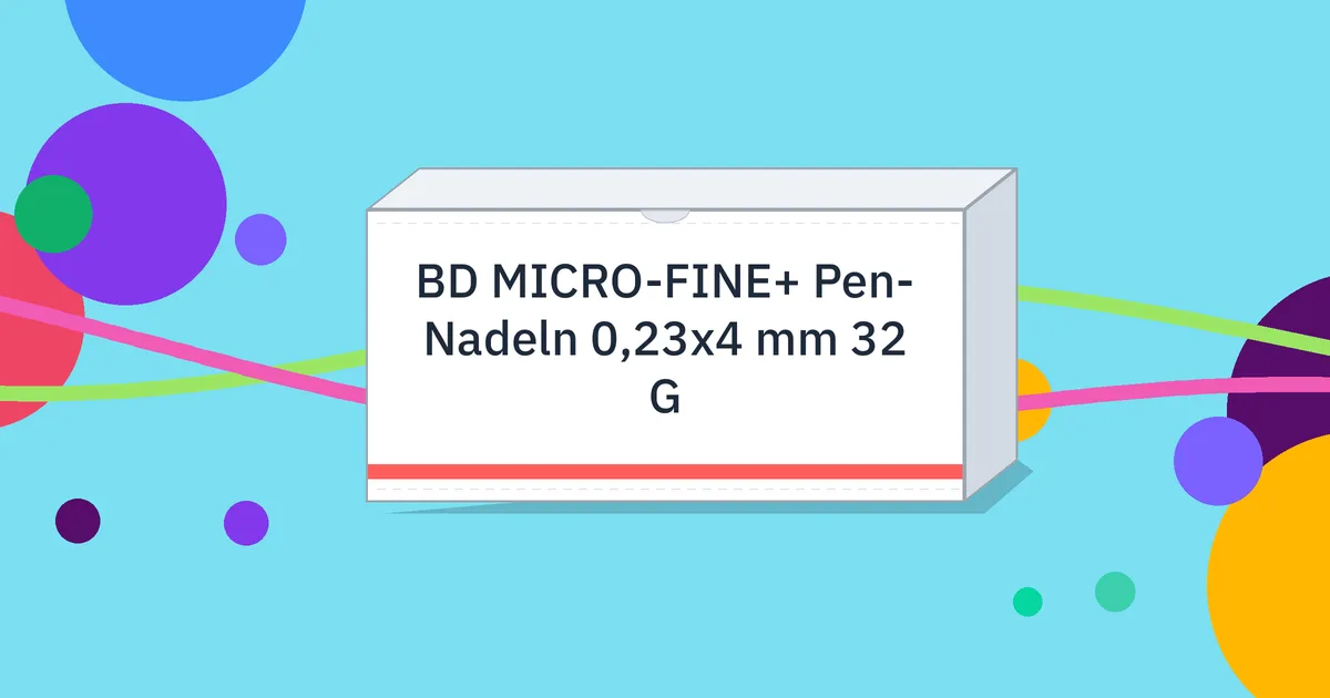 Symbolbild: Packung mit der Aufschrift BD MICRO-FINE+ Pen-Nadeln 0,23x4 mm 32 G (PZN 10044010) – Verfügbarkeit und Bezug in Apotheken in Frankfurt am Main