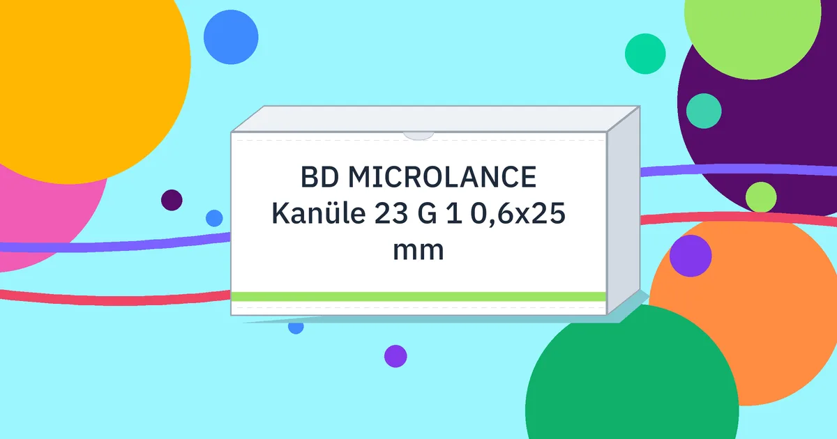 Symbolbild: Packung mit der Aufschrift BD MICROLANCE Kanüle 23 G 1 0,6x25 mm (PZN 03018779) – Verfügbarkeit und Bezug in Apotheken in Frankfurt am Main