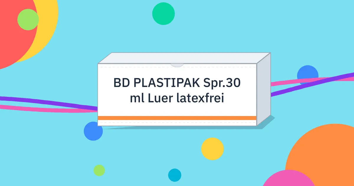 Symbolbild: Packung mit der Aufschrift BD PLASTIPAK Spr.30 ml Luer latexfrei (PZN 01477193) – Verfügbarkeit und Bezug in Apotheken in Frankfurt am Main