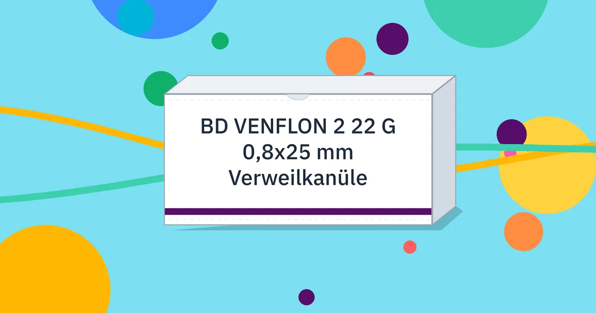 Symbolbild: Packung mit der Aufschrift BD VENFLON 2 22 G 0,8x25 mm Verweilkanüle (PZN 20046205) – Verfügbarkeit und Bezug in Apotheken in Frankfurt am Main